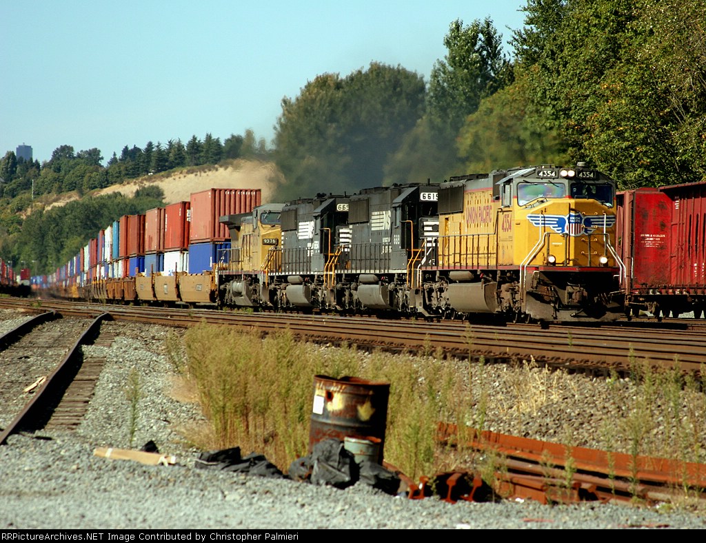 UP 4354, NS 6619, NS 6654, and UP 9376